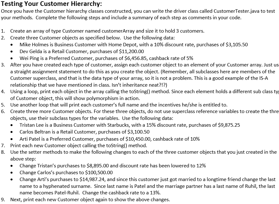 Solved Java oop Java Create the following | Chegg.com