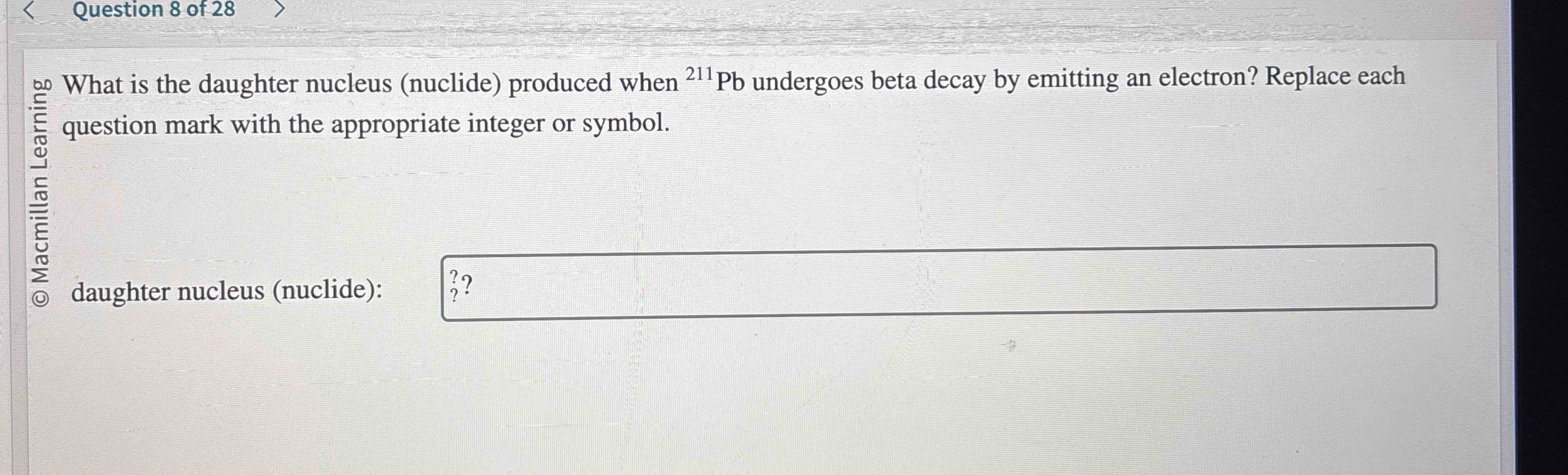 Solved Question 8 ﻿of 28\( { }^{\infty} \) ﻿What is the | Chegg.com