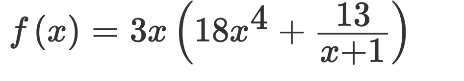 Solved f(x)=3x(18x4+x+113) | Chegg.com