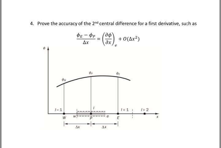 Solved 4. Prove the accuracy of the 2nd central difference | Chegg.com