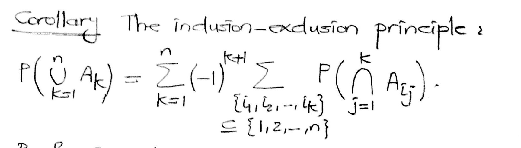 Solved corollary The indusion-exdusion principle: | Chegg.com