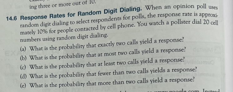 Solved 14.6 Response Rates for Random Digit Dialing. When an | Chegg.com