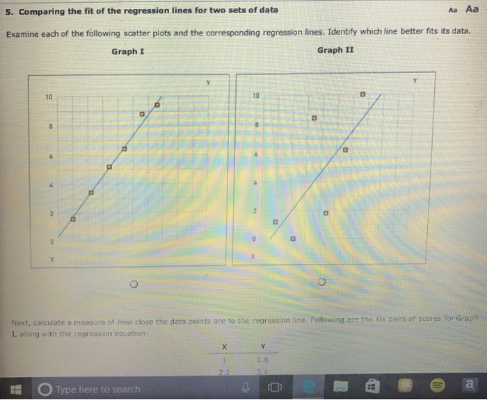 Solved 5. Comparing the fit of the regression lines for two | Chegg.com
