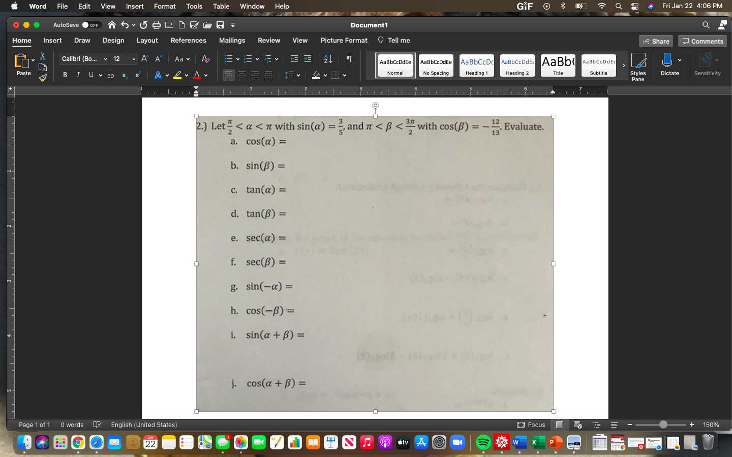 Solved Word File Edit View Insert Format Tools Table Window | Chegg.com