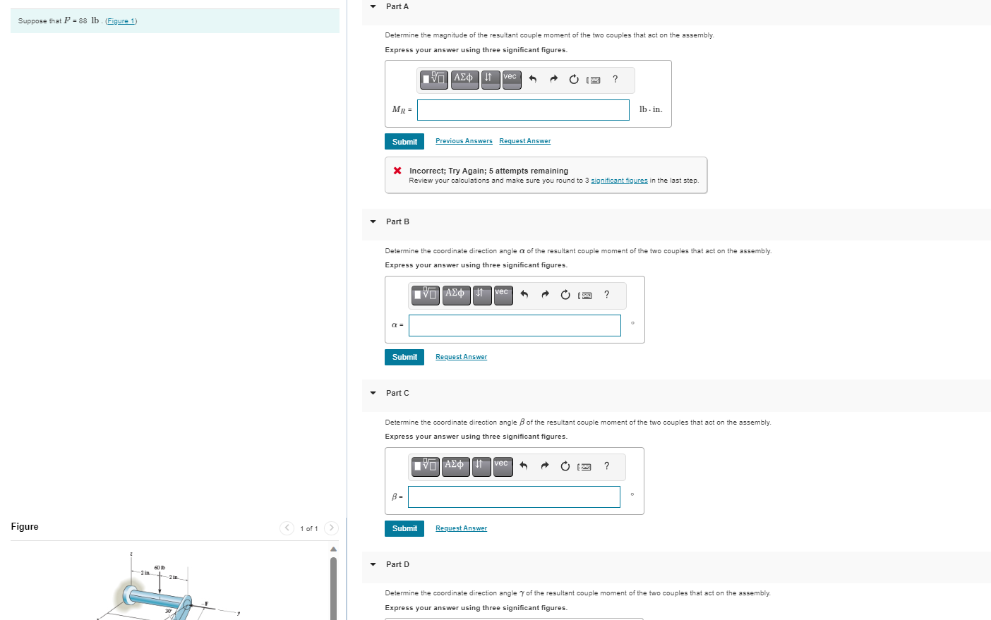 Solved Figure 1 of 1Determine the magnitude of the resultant | Chegg.com