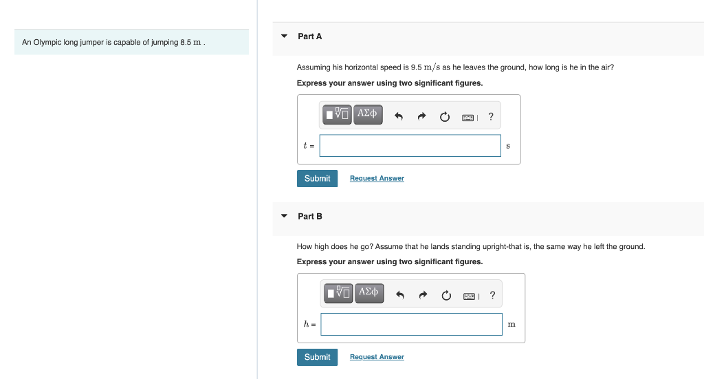 Solved Part A An Olympic long jumper is capable of jumping | Chegg.com
