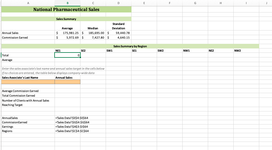 Solved . On the Sales Data worksheet, enter a formula in | Chegg.com