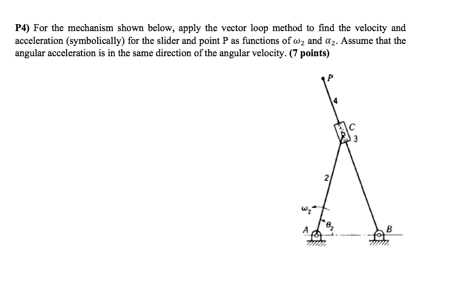 Solved P4) For the mechanism shown below, apply the vector | Chegg.com