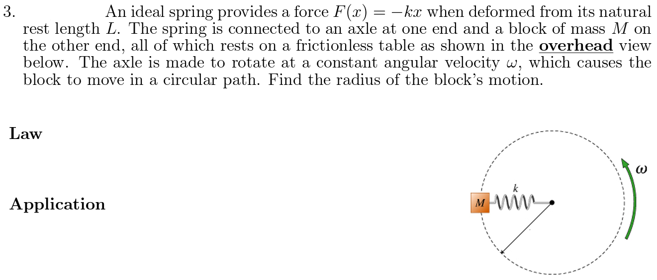 Solved 3. An ideal spring provides a force F(x) = -kx when | Chegg.com