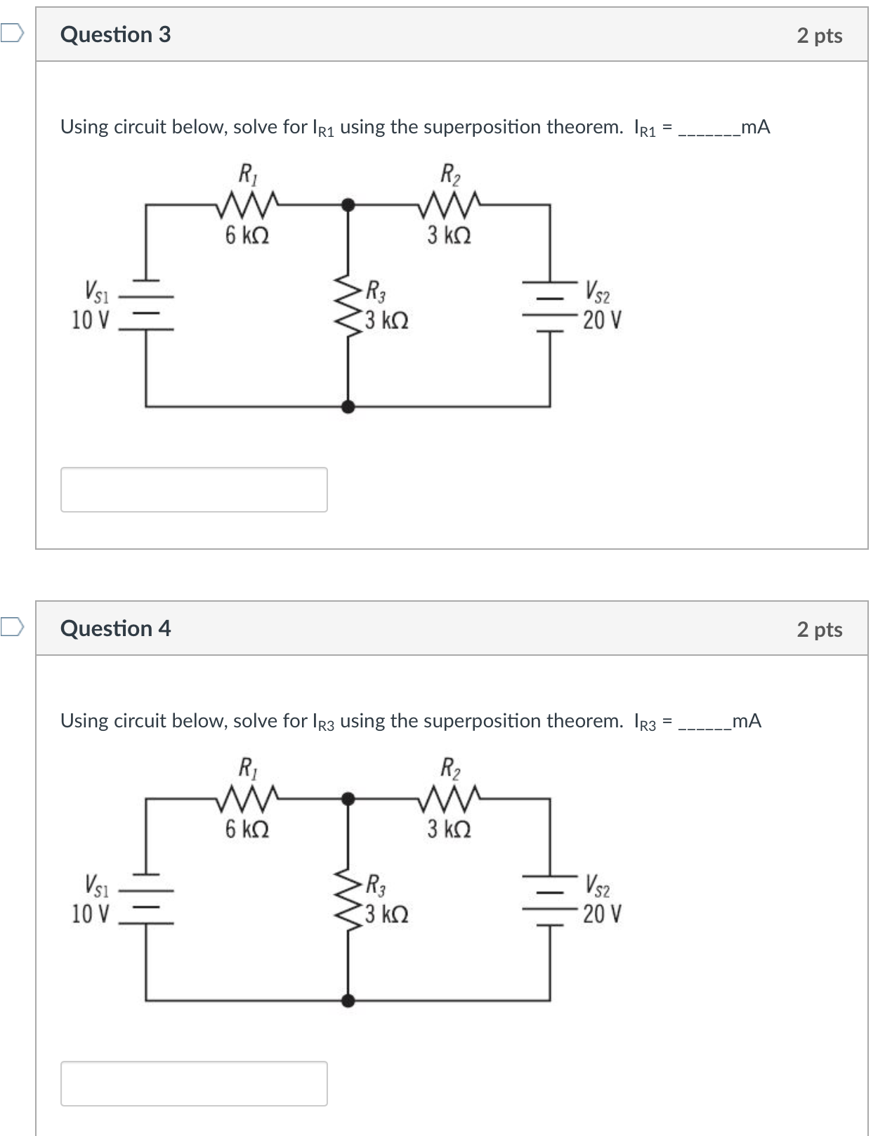 Solved Using circuit below, solve for IR1 using the | Chegg.com