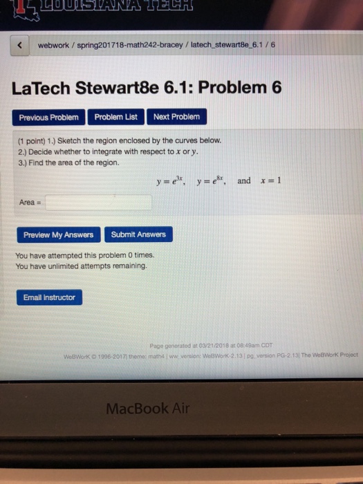 Solved webwork / spring201718-math242-bracey/latech_ | Chegg.com