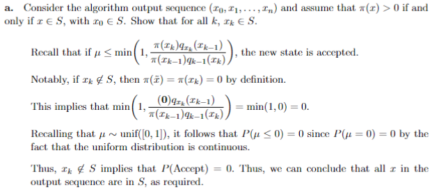Solved Problem 3 (Metropolis Hastings algorithm) In this | Chegg.com