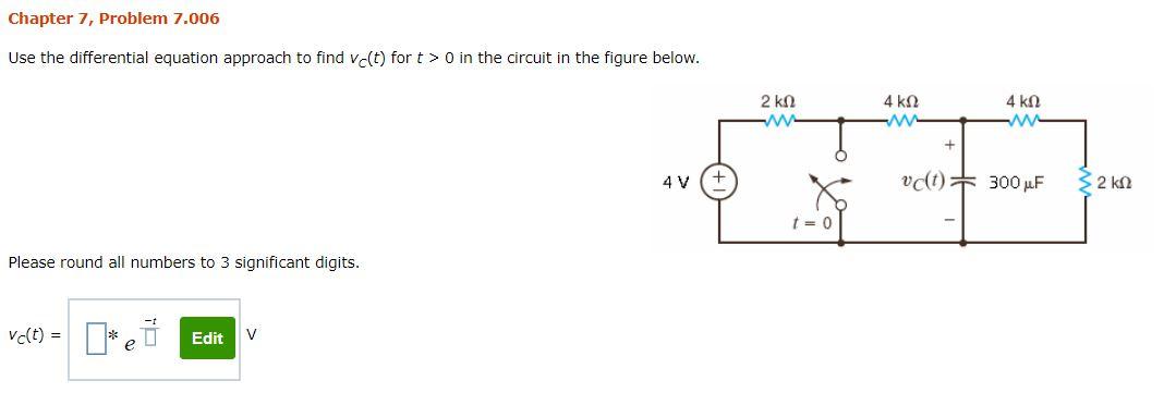 Solved Chapter 7, Problem 7.006 Use the differential | Chegg.com