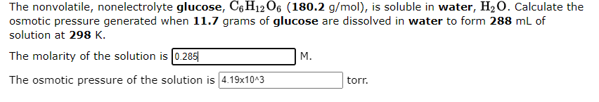 Solved The nonvolatile, nonelectrolyte glucose, | Chegg.com