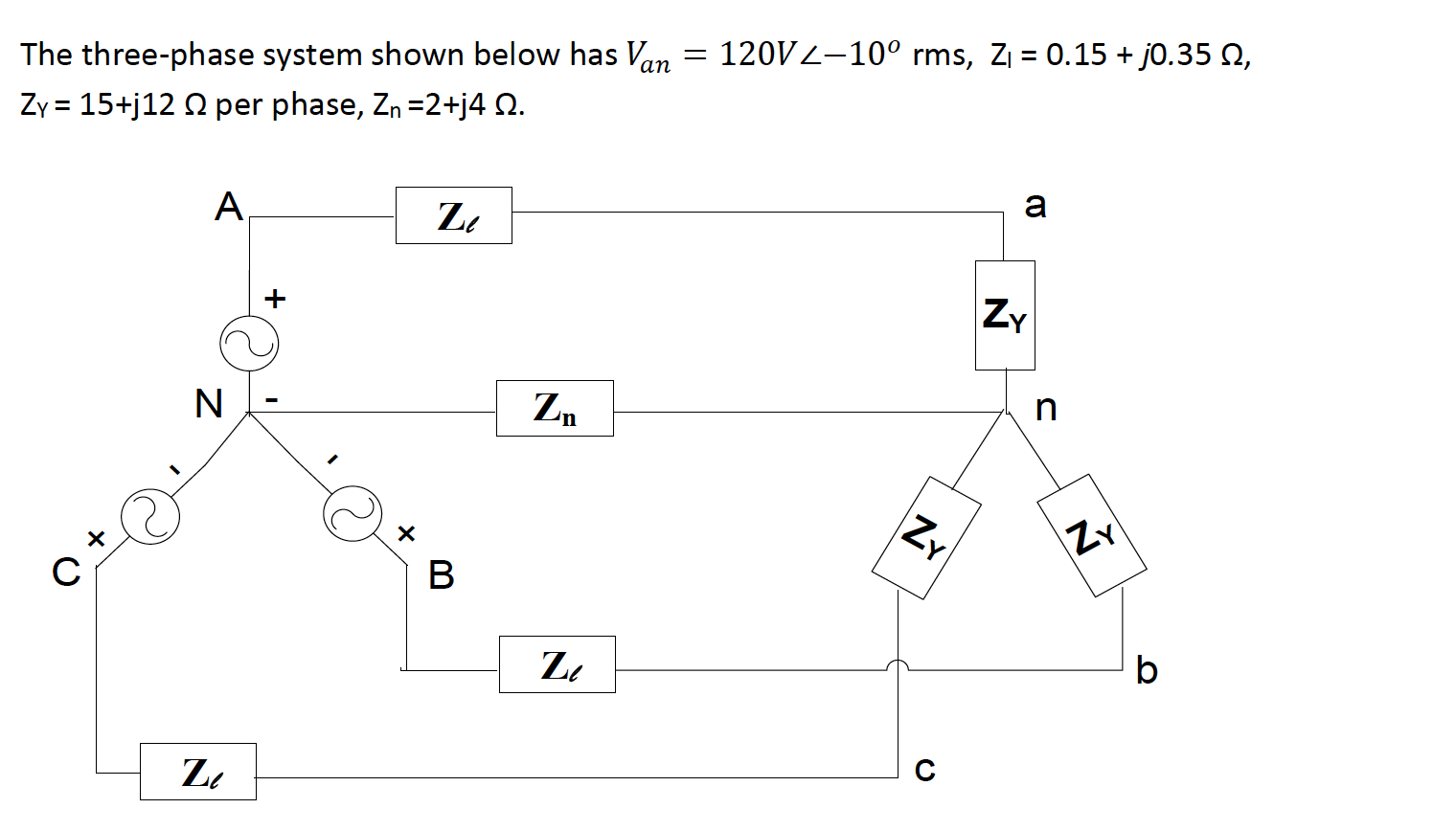 Solved a. Draw the single phase equivalent circuit in the | Chegg.com