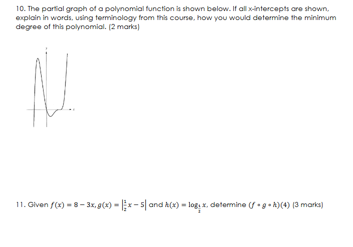 The partial graph of ﻿a polynomial function is ﻿shown | Chegg.com
