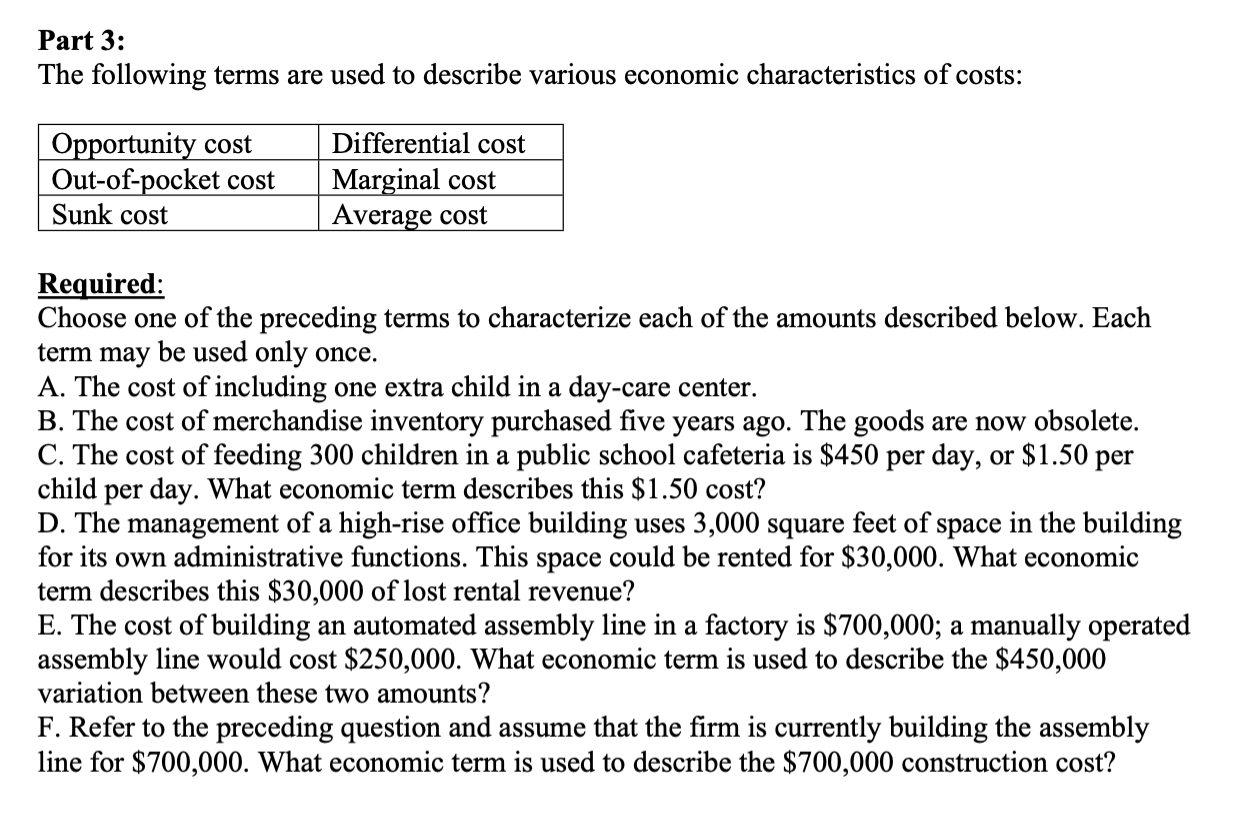 Solved Part 3: The following terms are used to describe | Chegg.com Solved Part 3: The following terms are used to describe | Chegg.com