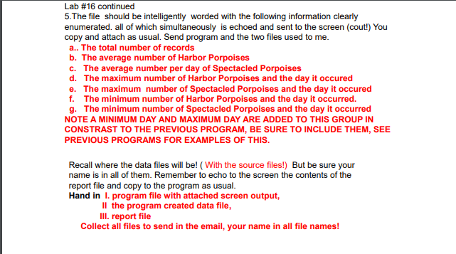 Solved LAB #16 Creating a file, reading that file with eof() | Chegg.com