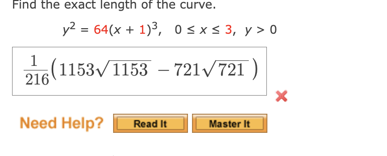 Solved Find the exact length of the curve. | Chegg.com