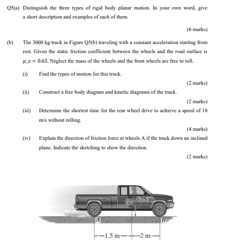 Solved Q5(a) Distinguish the three types of rigid body | Chegg.com