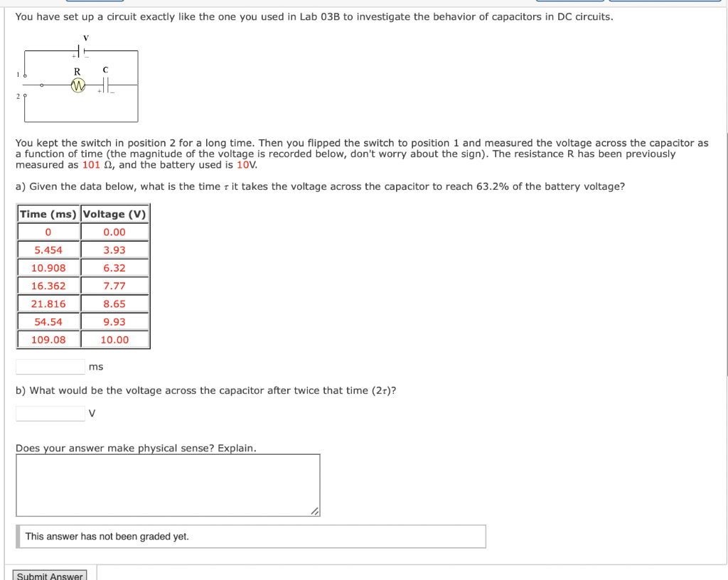 Solved You kept the switch in position 2 for a long time. | Chegg.com