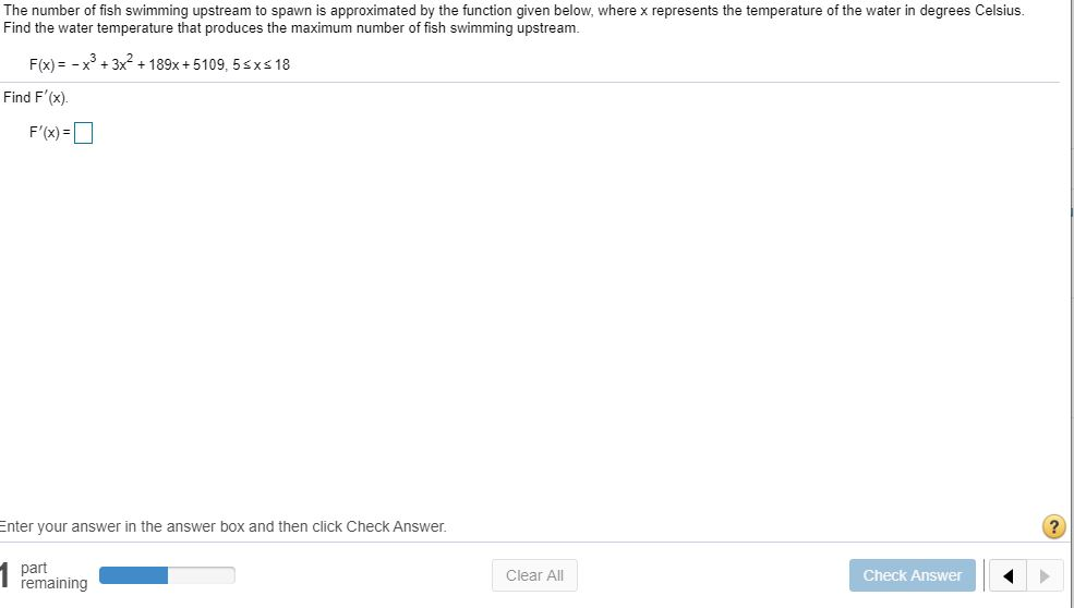 Solved The number of fish swimming upstream to spawn is | Chegg.com