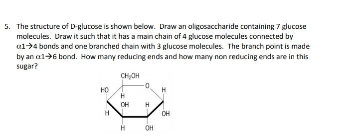 Solved The structure of D-glucose is shown below. Draw an | Chegg.com