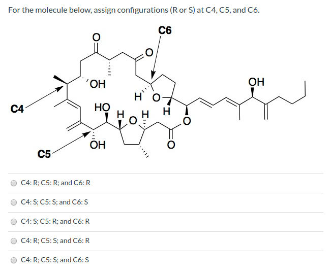 Solved For the molecule below, assign configurations (R or | Chegg.com