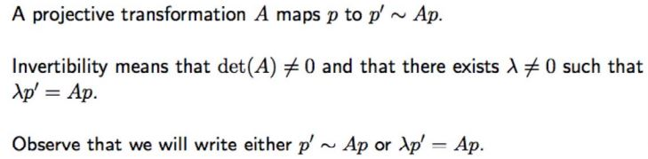 Solved A projective transformation A maps p to p' ~ Ap. | Chegg.com