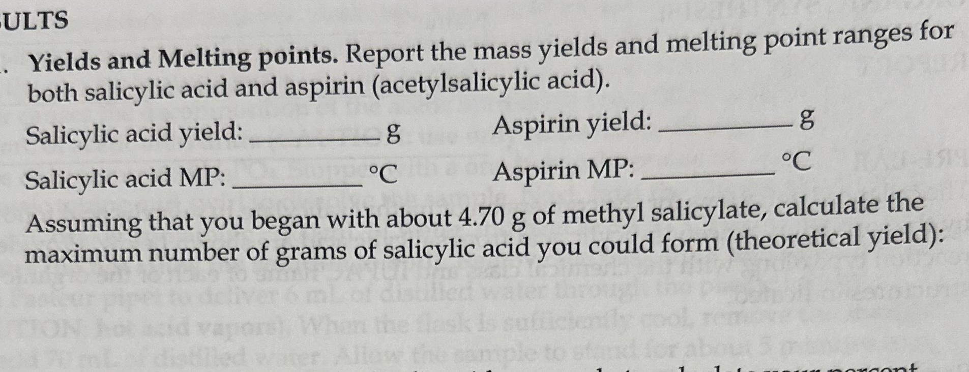 Solved Yields and Melting points. Report the mass yields and | Chegg.com