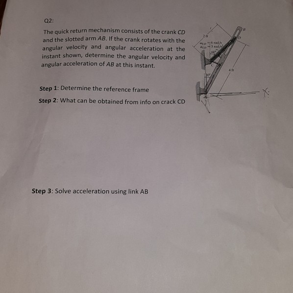 02 The quick return mechanism consists of the crank | Chegg.com