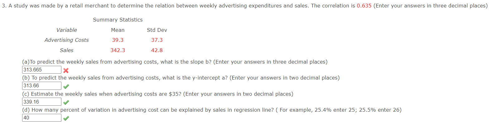 Solved Summary Statistics\table[[Variable,Mean,Std | Chegg.com