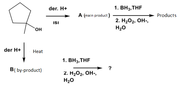 Solved der. H+ 1. BH3, THF Q. A (main product) Products ISI | Chegg.com