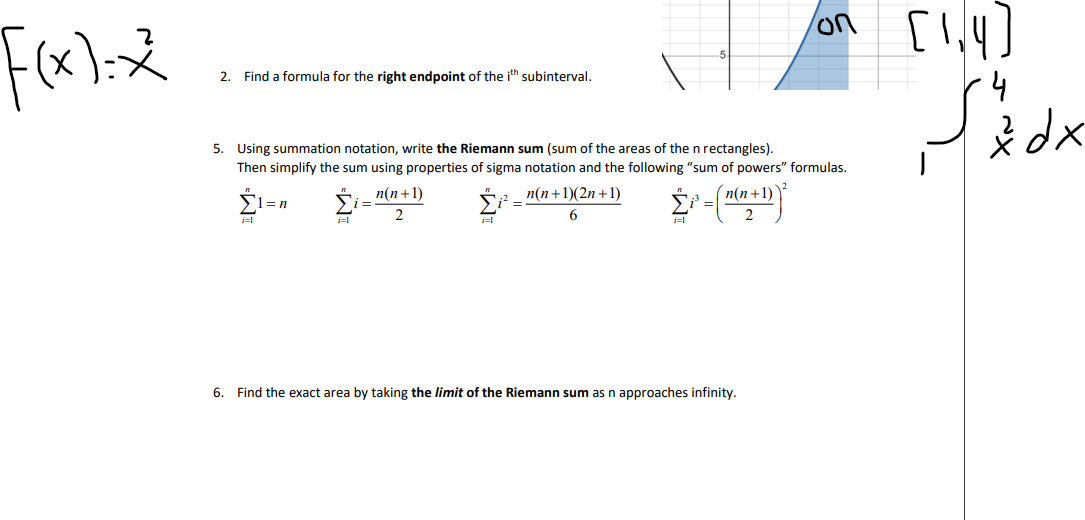 Solved 2. Find a formula for the right endpoint of the ith | Chegg.com