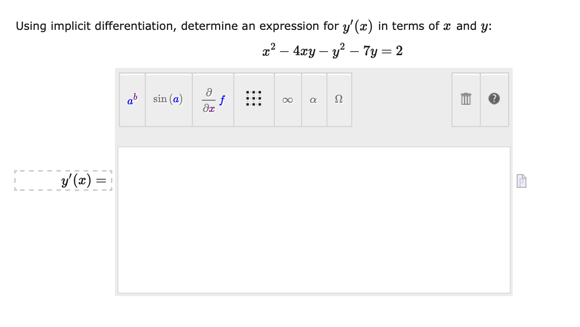 Solved Using implicit differentiation, determine an | Chegg.com