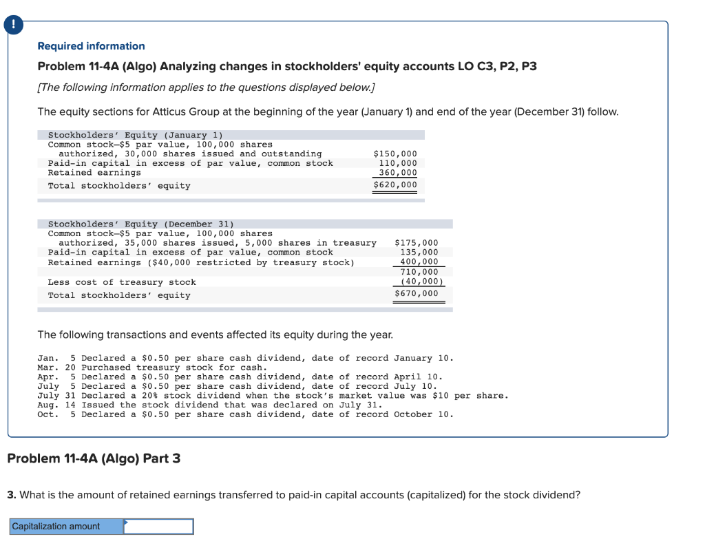 Solved ! Required information Problem 11-4A (Algo) Analyzing | Chegg.com