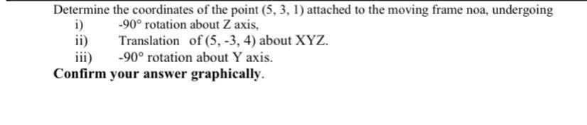 Solved Determine the coordinates of the point (5, 3, 1) | Chegg.com