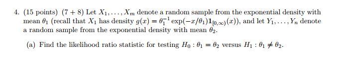 Solved 1. (10 points) Suppose X1, X2, ..., Xn is a random | Chegg.com