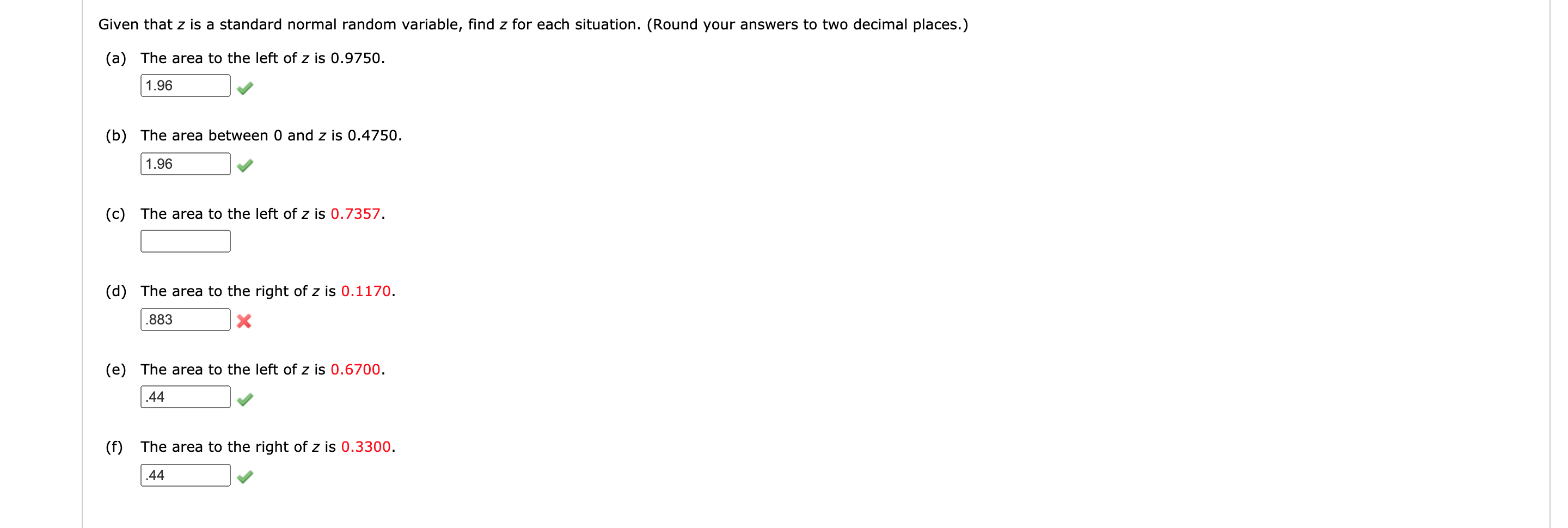 Solved Given That Z Is A Standard Normal Random Variable