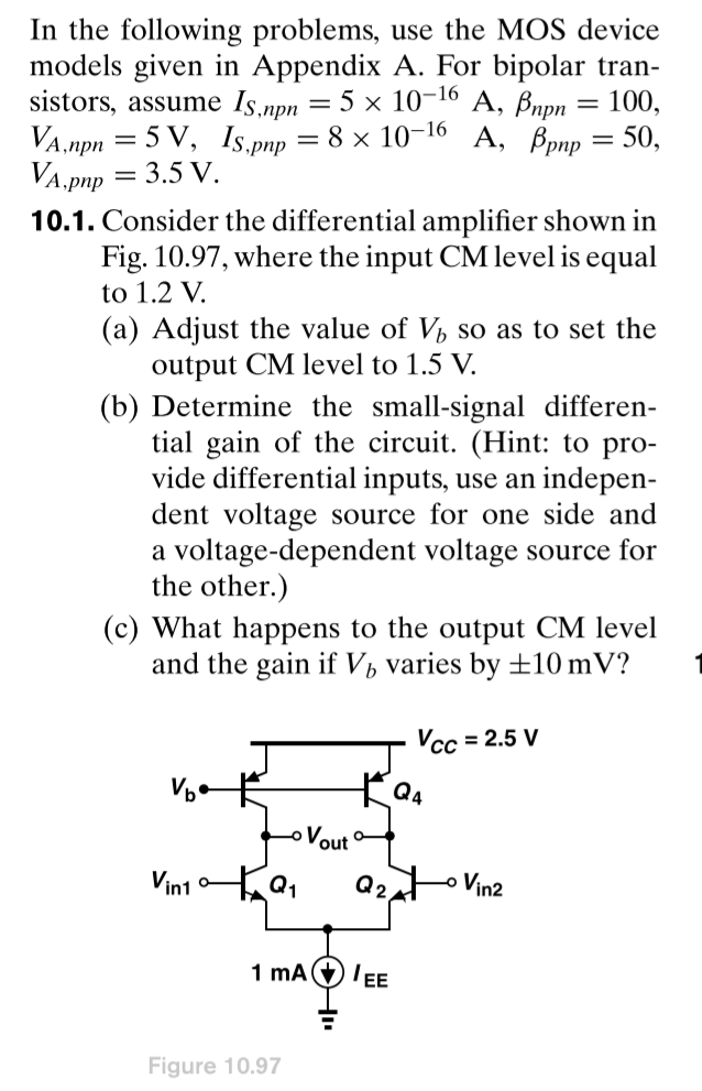 = In the following problems, use the MOS device | Chegg.com