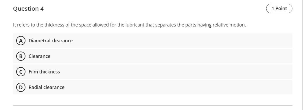Solved Question 1 A coupling that allows angularity for the | Chegg.com