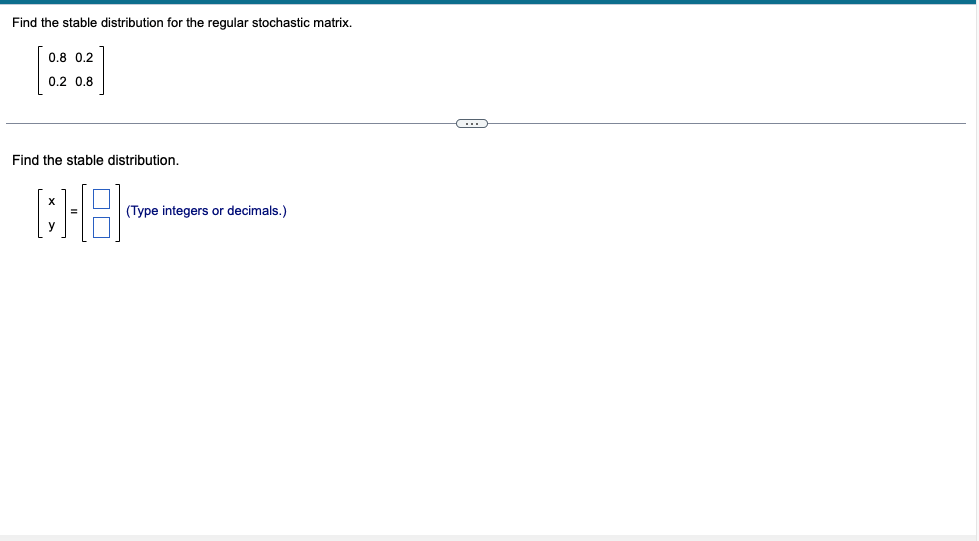 Solved Find the stable distribution for the regular | Chegg.com