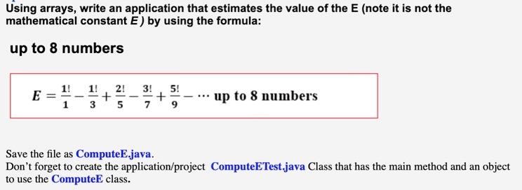 Solved Using arrays, write an application that estimates the | Chegg.com