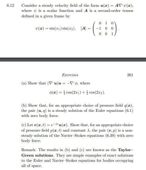Solved 12 Consider a steady velocity field of the form | Chegg.com