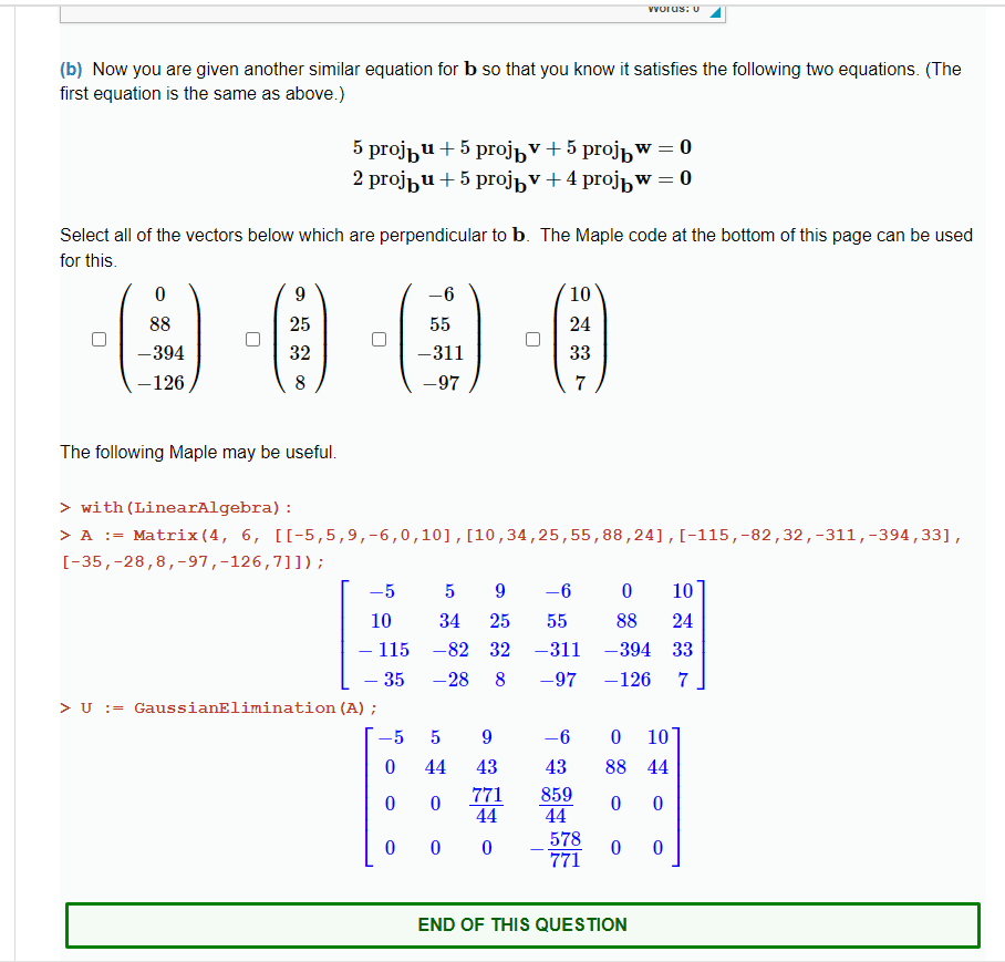Suppose that u=⎝⎛−1−9−8−3⎠⎞,v=⎝⎛78−6−6⎠⎞,w=⎝⎛−73−92⎠⎞ | Chegg.com