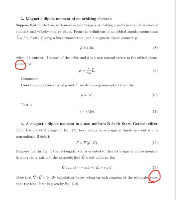 Solved 2. A magnetic dipole moment in a uniform magnetic | Chegg.com