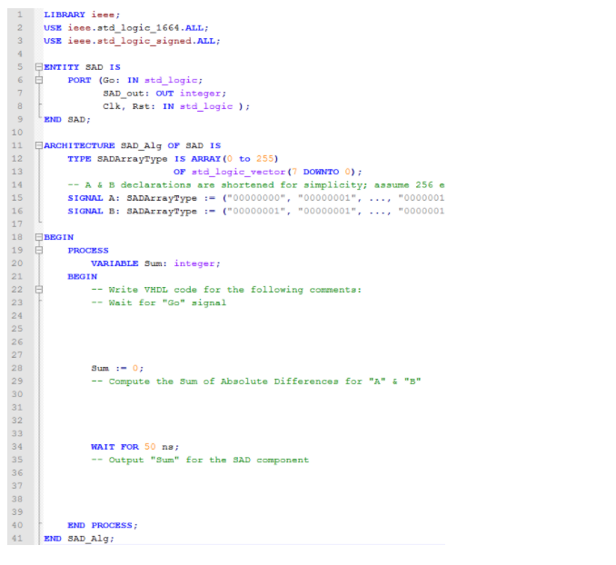 Solved The incomplete VHDL testbench code below tests a Sum | Chegg.com Solved The incomplete VHDL testbench code below tests a Sum | Chegg.com