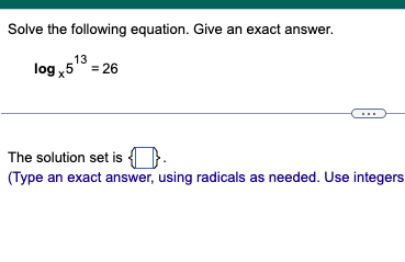 Solved Solve the following equation. Give an exact answer. | Chegg.com