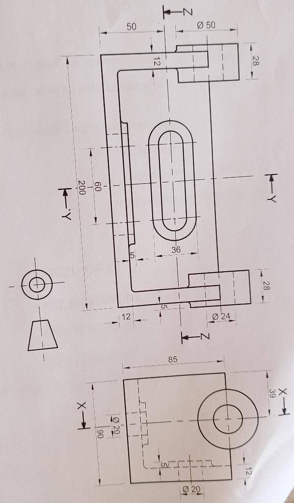 Draw, to scale 1 : 2 and in third-angle orthographic | Chegg.com