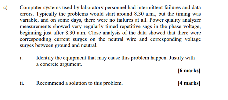 Solved c) Computer systems used by laboratory personnel had | Chegg.com